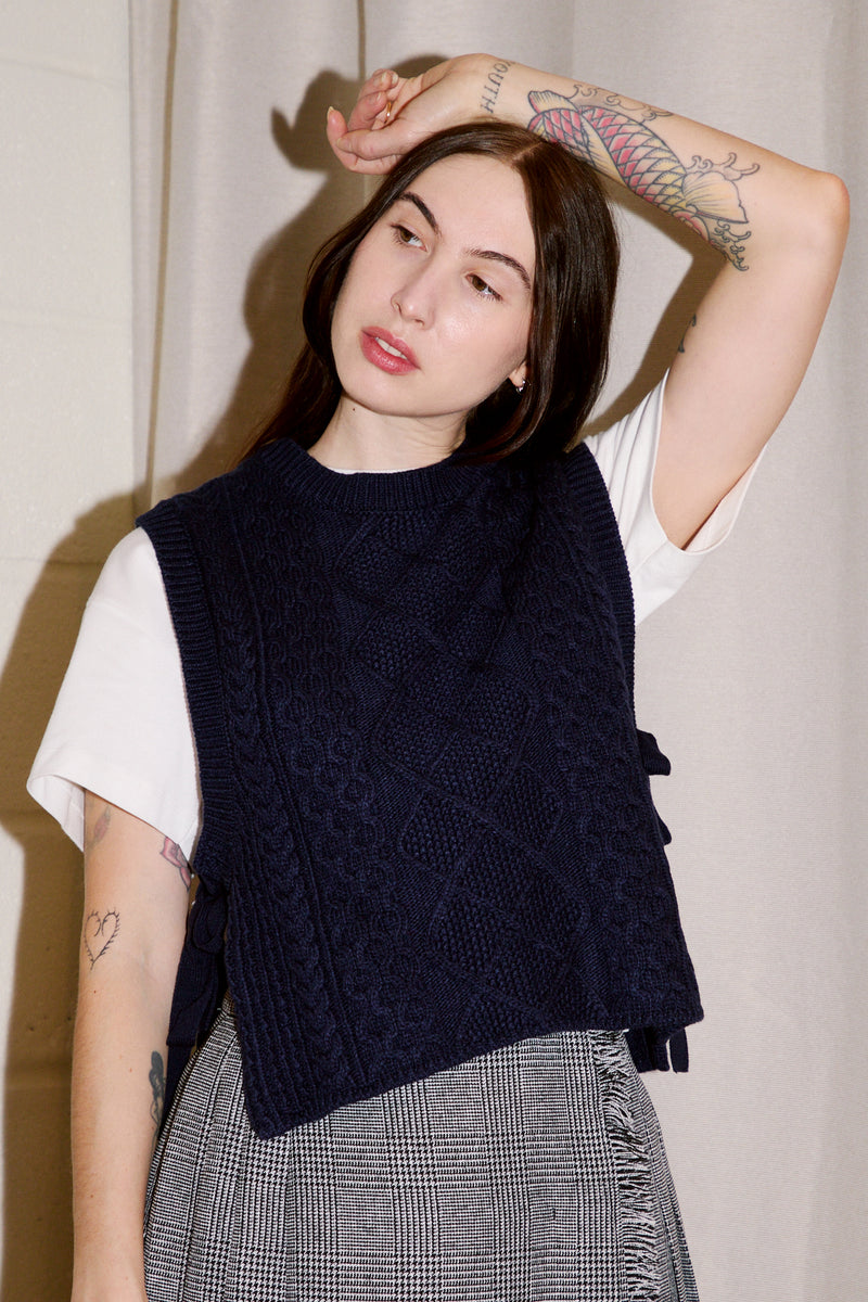 Beams Boy | Alan Side Ribbon Vest | Navy – The Norah Store